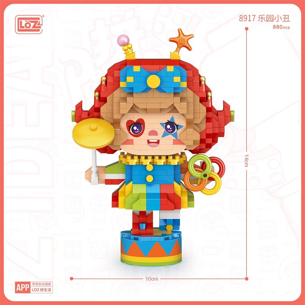 LOZ Diamond Blocks Clown (890Pcs) Mini Building Blocks 8917 – Toymart