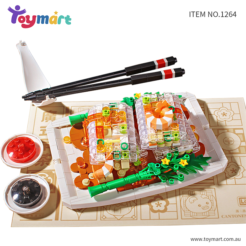 Toymart Dim Sum Shrimp Rice Roll Building Blocks Set – 614 PCS DIY Hon