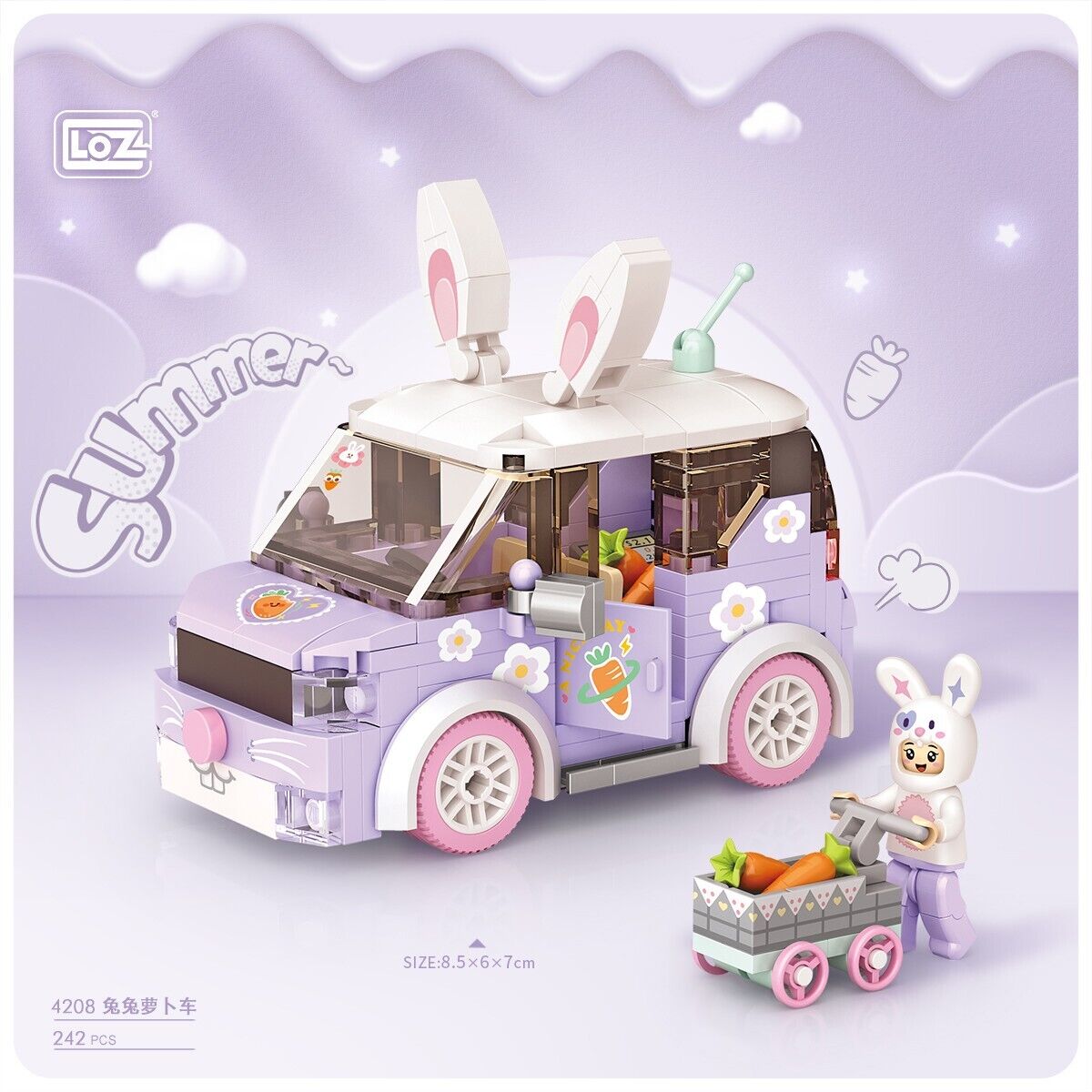 LOZ Mini Bunny Radish Car Series Building Blocks Set Bricks Gift Toy K ...