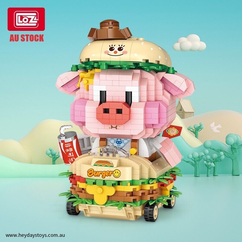 LOZ Burger Pig Building Blocks Construction Bricks Gift Toy Kid Adult ...