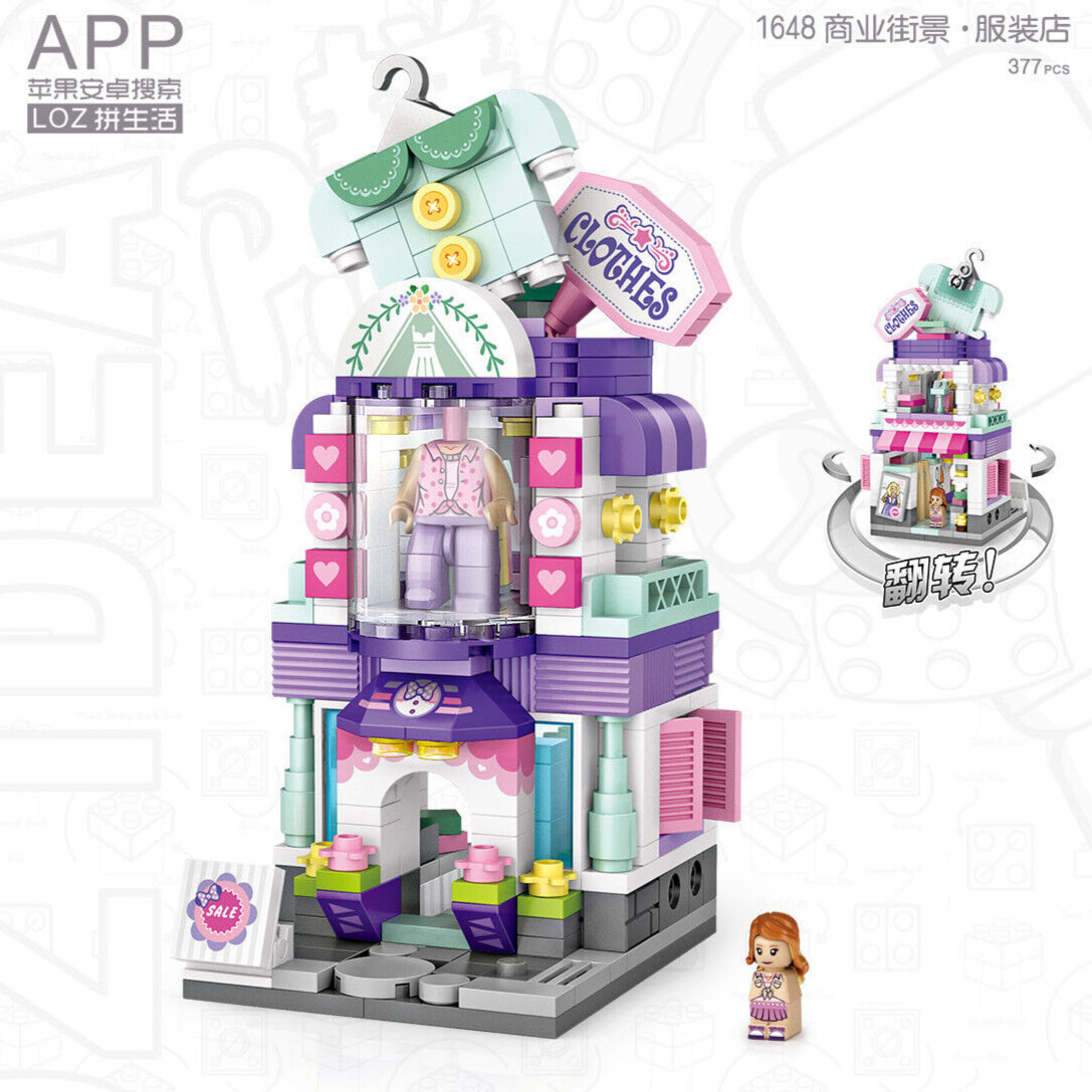 LOZ Mini Street Series Clothing Store Mini Building Blocks (377 Pcs) 1 ...