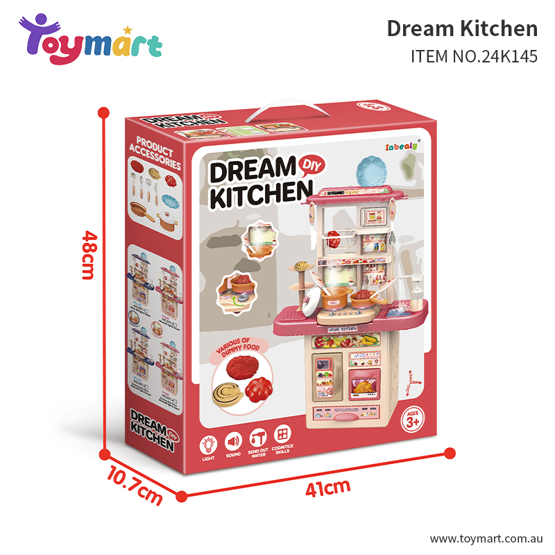 Toymart Dream Kitchen Playset – Realistic Cooking Toy with Lights, Sou