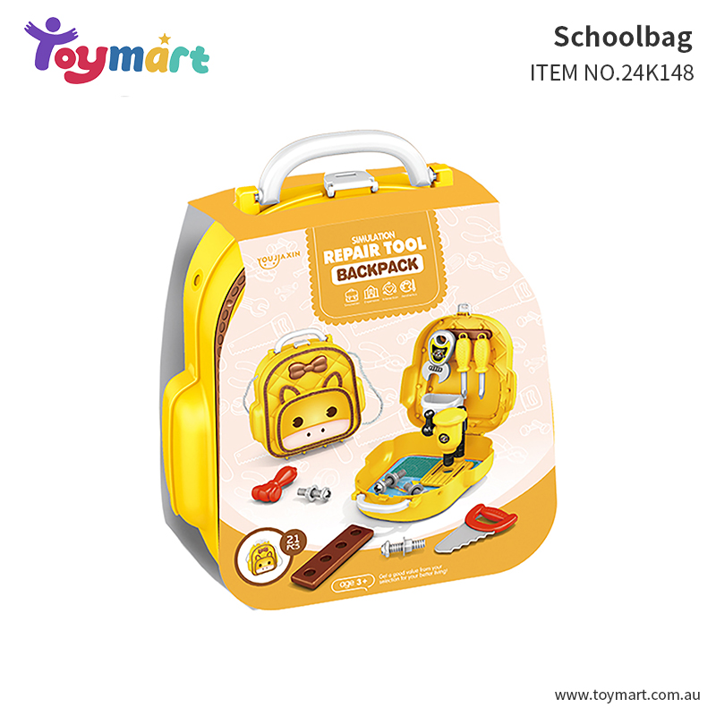 Toymart Kids Tool Set Backpack - 21-Piece Repair Kit with Realistic To