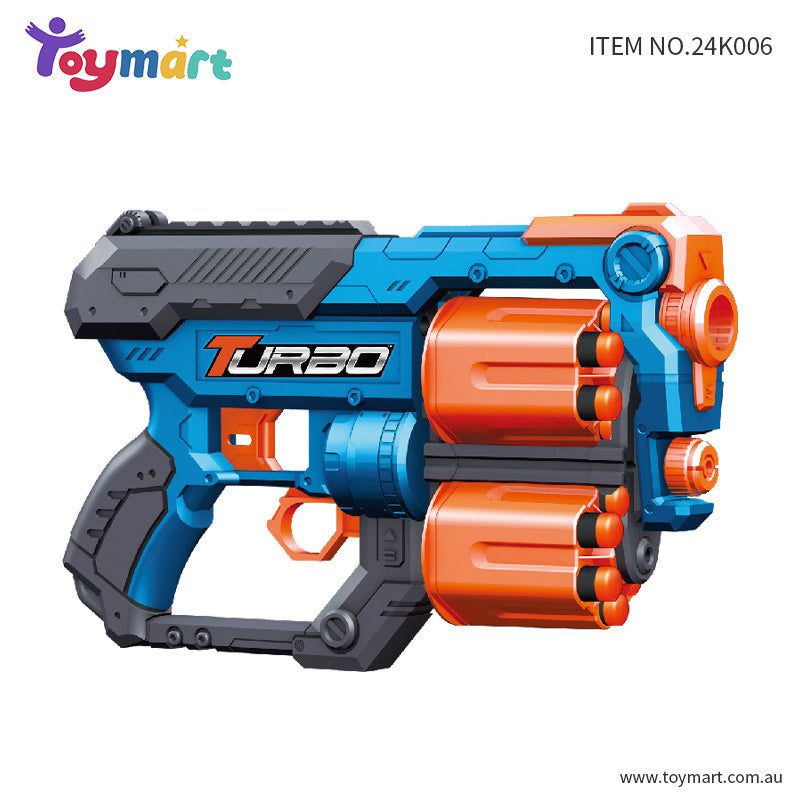TOYMART Turbo Dual-Drum Toy Blaster Gun – High-Capacity Foam Dart Gun ...
