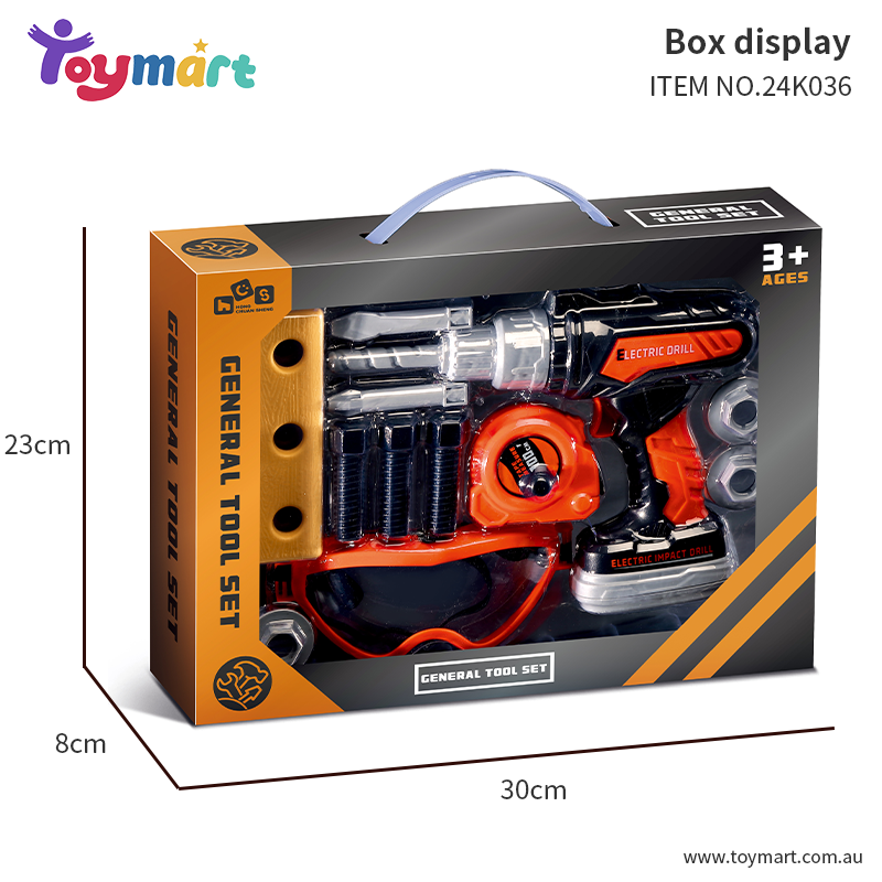 Toymart Electric Tool Set for Kids with Realistic Drill, Pretend Play