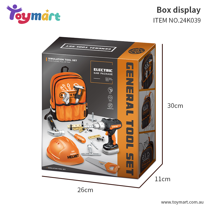 Toymart Kids Tool Set Backpack – Portable Pretend Play Construction Ki