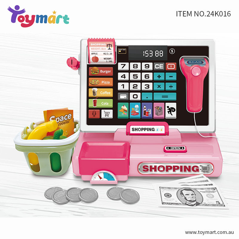 TOYMART Electronic Toy Shopping Cash Register Playset – Kids Pretend P ...