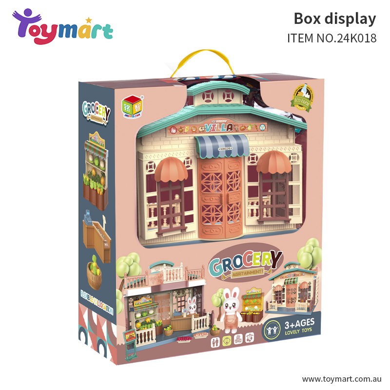 TOYMART Grocery Store Villa Playset – Pretend Shopping Market with Che ...
