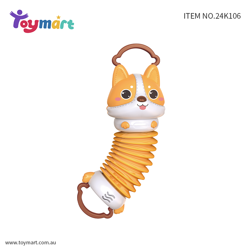 Toymart Cute Accordion Dog Toy – Interactive Slinky Musical Toy with F