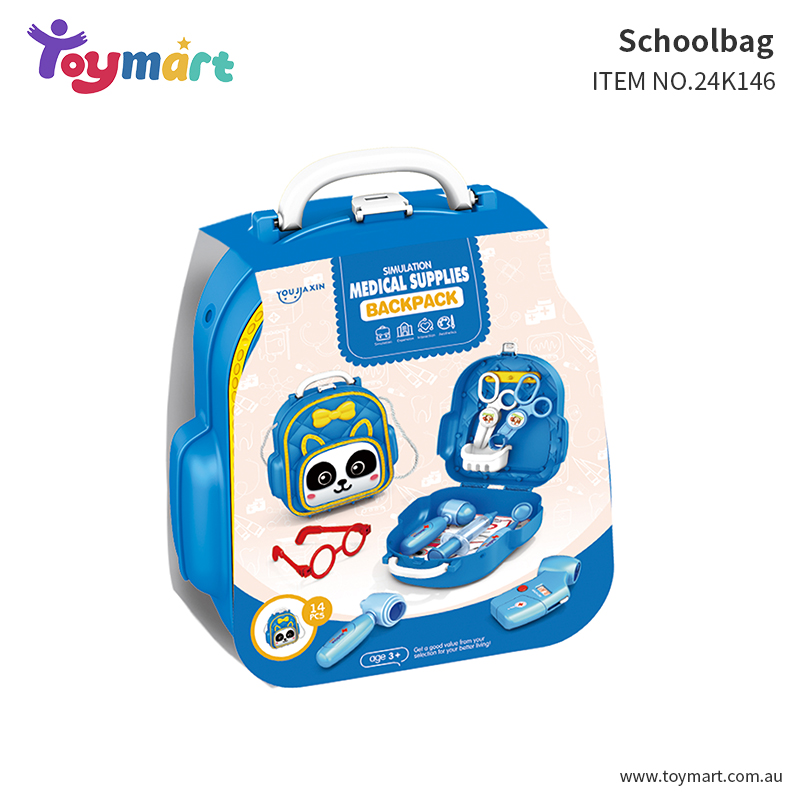 Toymart Doctor Set Backpack – 14PCS Medical Role Play Kit for Kids, Po