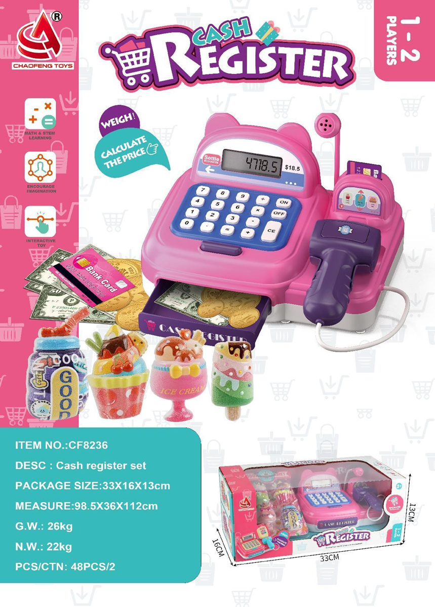 Pink Cash Register Set – Fun & Educational Toy – toymart